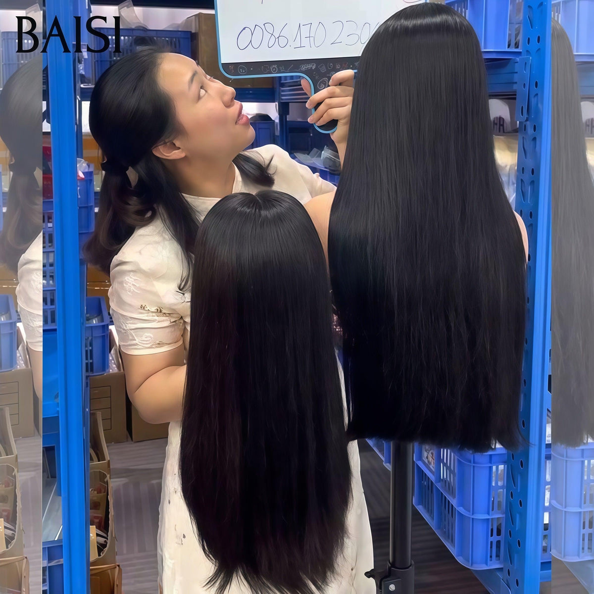 BAISI 13X4 Perruques de Luxe 100% Vietnam Hair Lisse 18 Pouce 186€ou 2 – baisihairfr