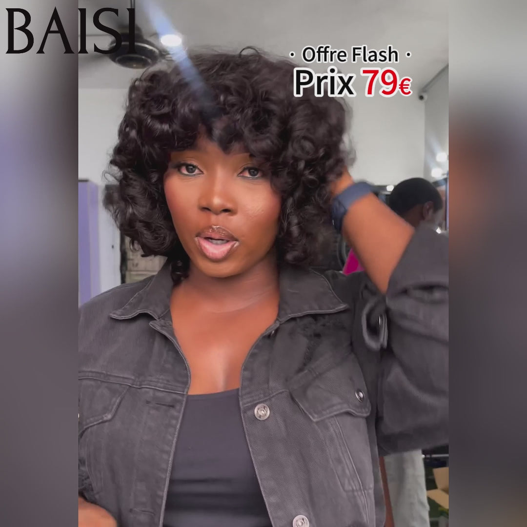 BAISI Offre Flash 79€ Perruque Bouclée Egg Wave 10 Pouce en 100% Cheve – baisihairfr