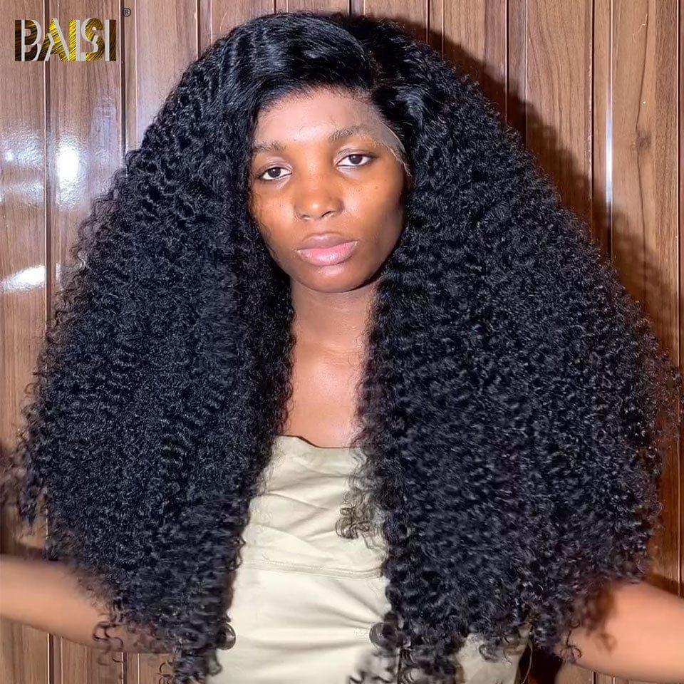 BAISI 13X4 Perruques de Luxe Curly volume 350% densité A1 Fabriquées p ...