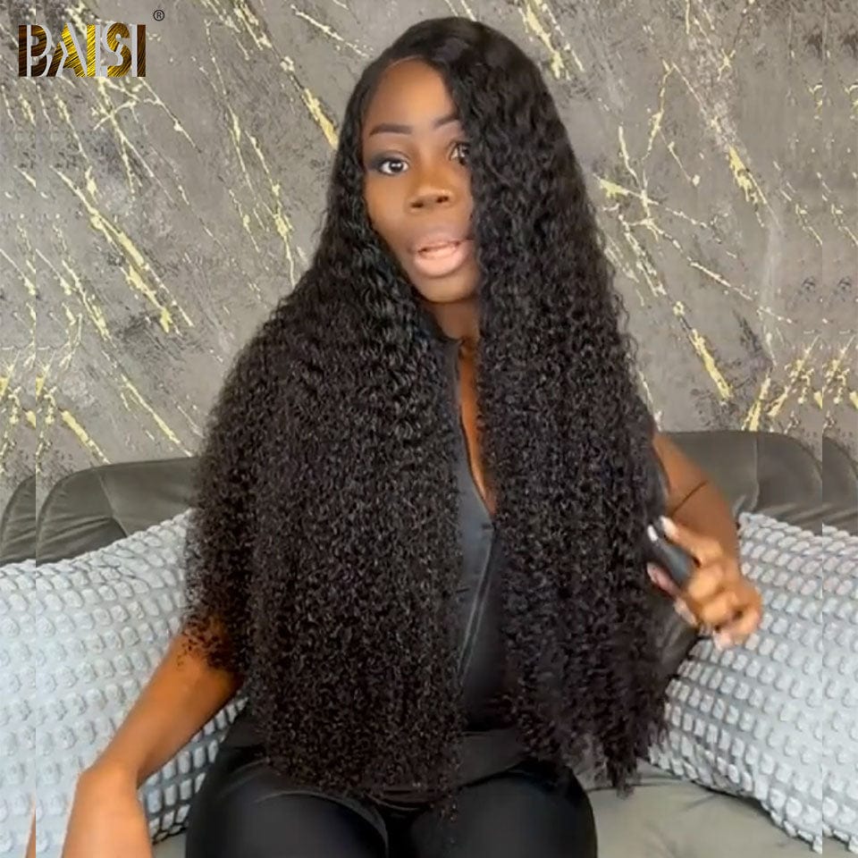 BAISI 13x6 Frontal Perruque Curly En Haut De Gamme En 100% Raw Hair 30 ...