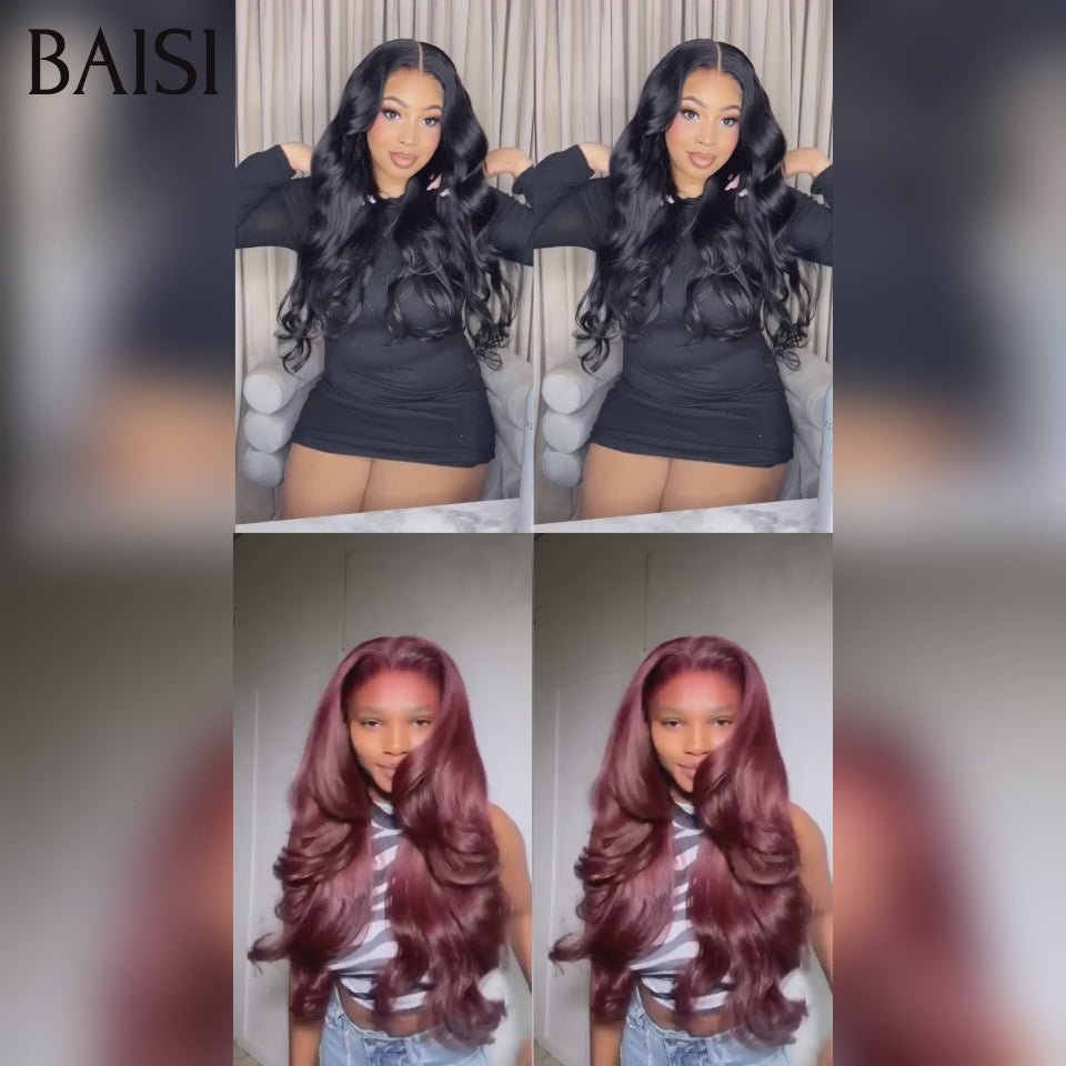 BAISI Perruque nouveau produit avec lace frontal body wave en couleurs ...