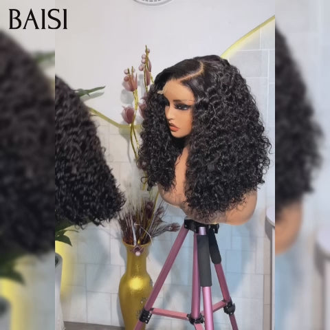 BAISI 4X4 lace water wave 14 Pouces et 13X4 Perruque 16 Pouces en Coul ...