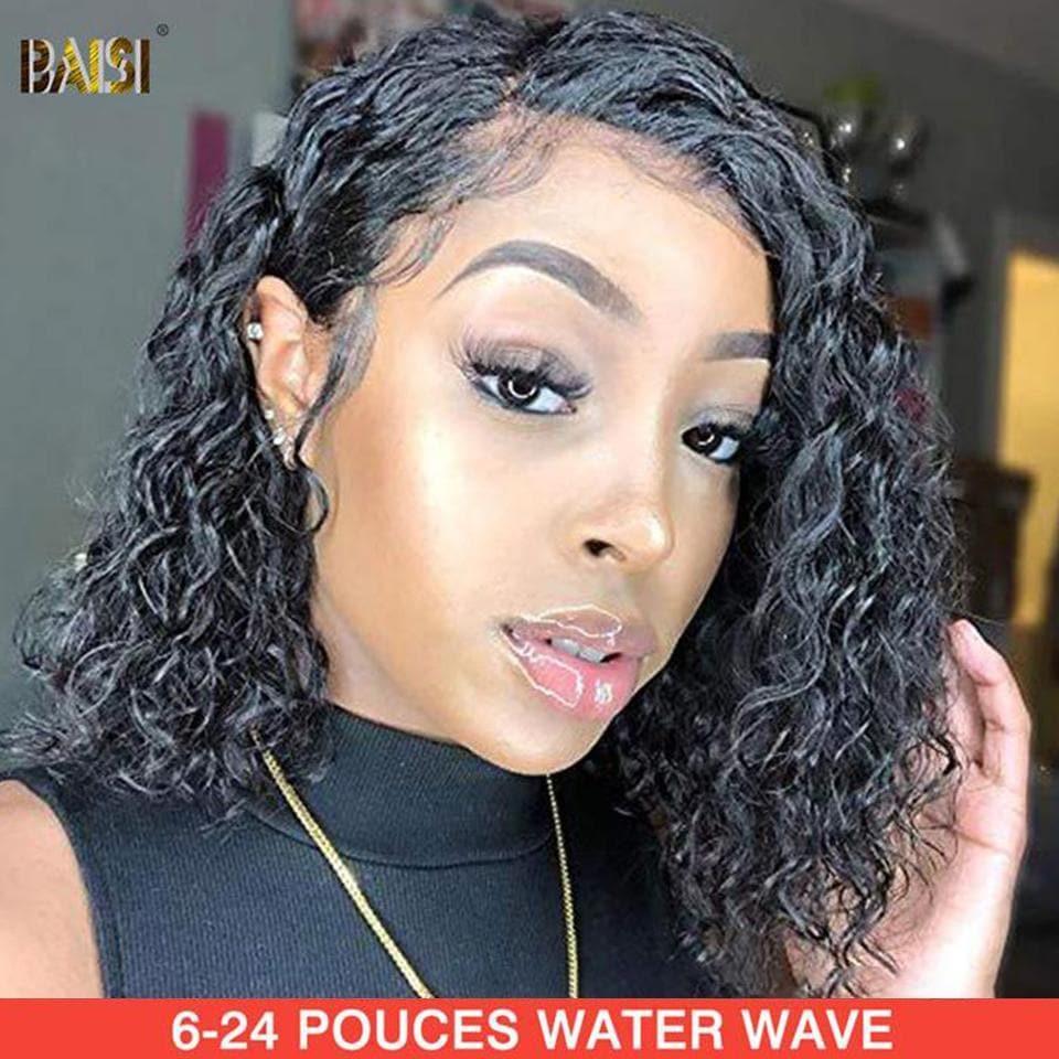 BAISI Bob Perruque Bouclée Water Wave 100% Cheveux Humains – baisihairfr