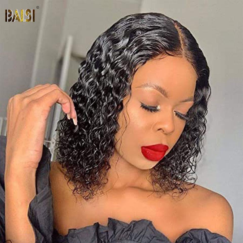BAISI Bob Perruque Bouclée Water Wave 100% Cheveux Humains – baisihairfr